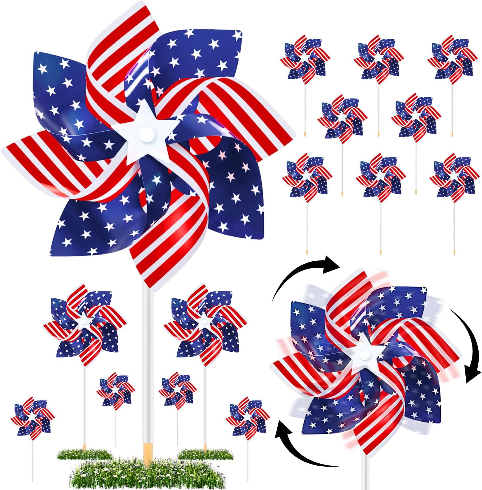 Amazon.com : NOVWANG Patriotic Decorations Outdoor, 44 Patriotic Stars ...