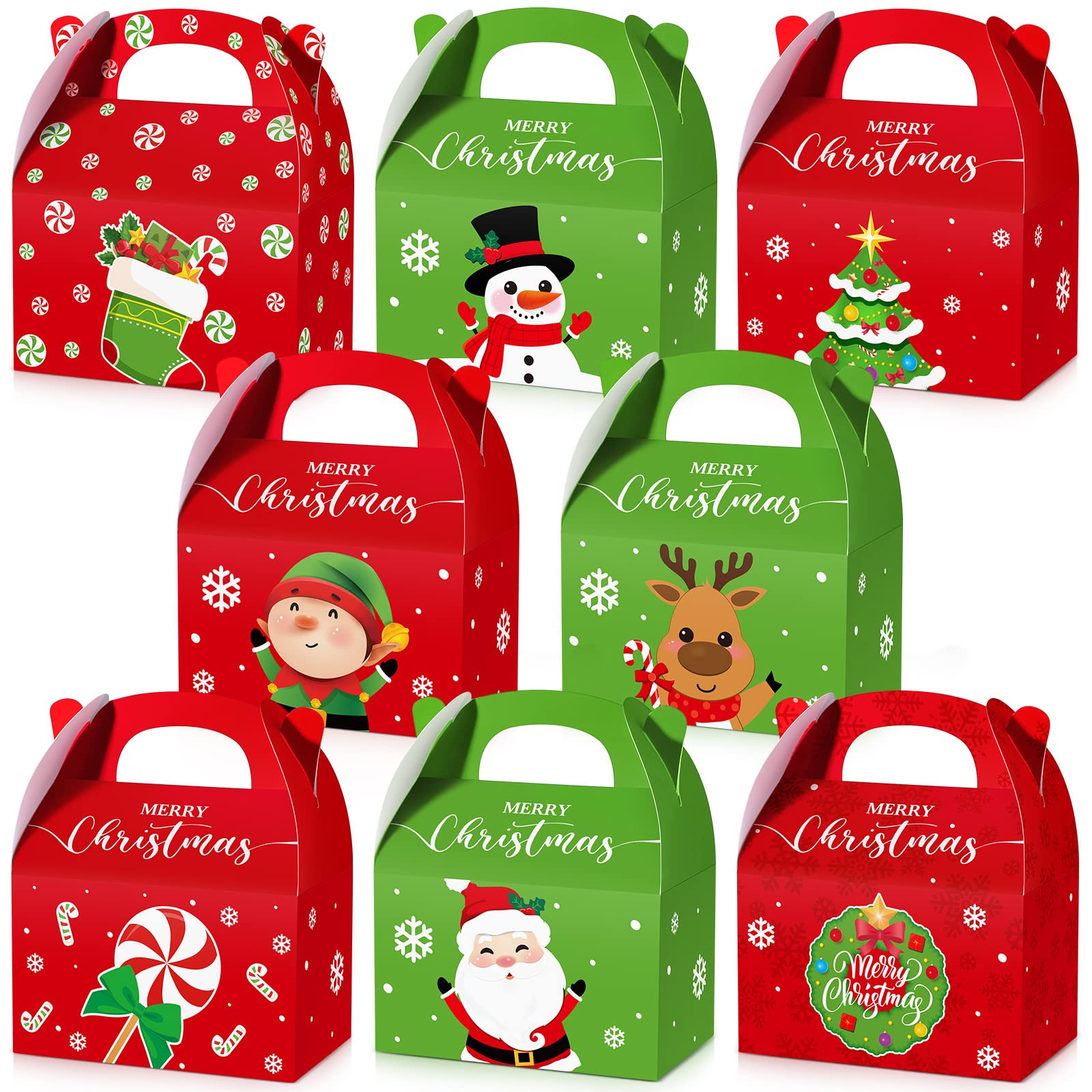 Amazon.com: 24 Pcs Christmas Goody Candy Boxes Cardboard Xmas Treat ...