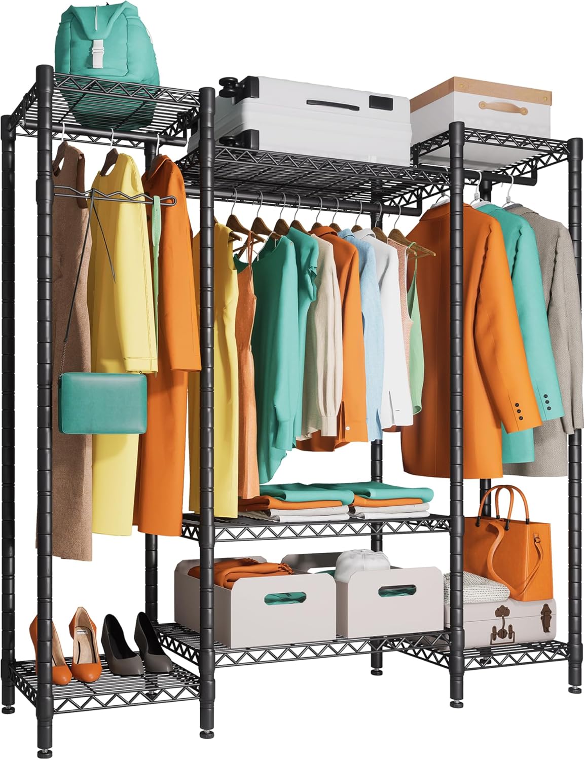 Amazon.com: GOODPIE H7L Garment Rack Heavy Duty Clothes Racks, L Shaped ...