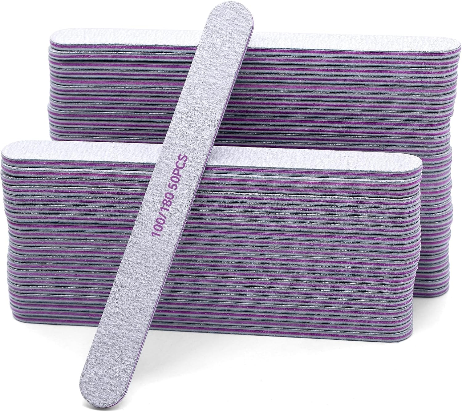 NVGFTG Pack of 50 Nail Files 100/180, Nail Files for Gel Nails, Files ...