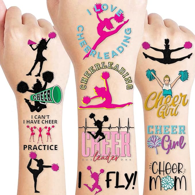 Amazon.com : 100 PCS Cheer Cheerleader Stickers Cheerleading Birthday ...