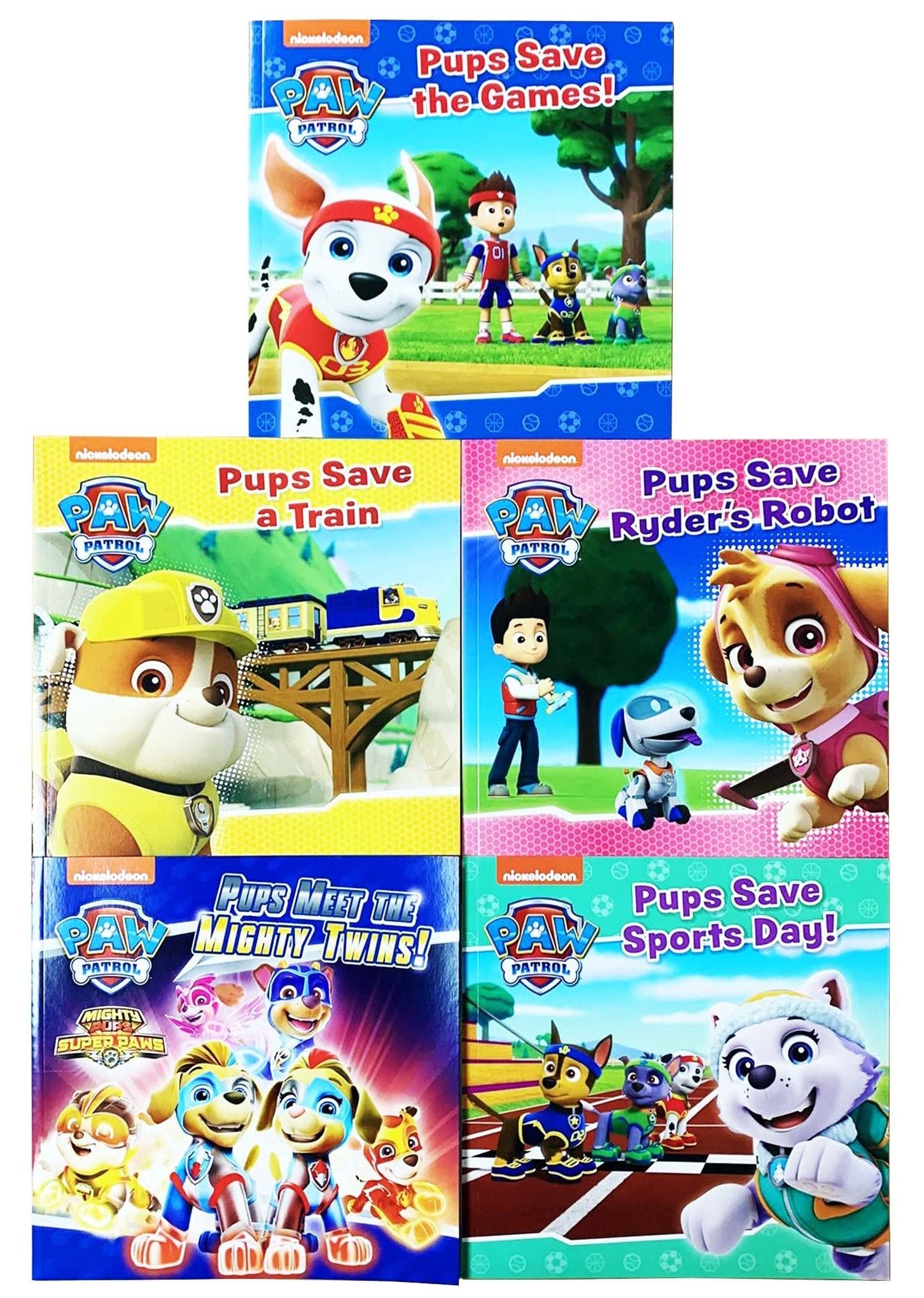 Nickelodeon PAW Patrol Pups Collection 5 Books Set (Pups Save a Train ...