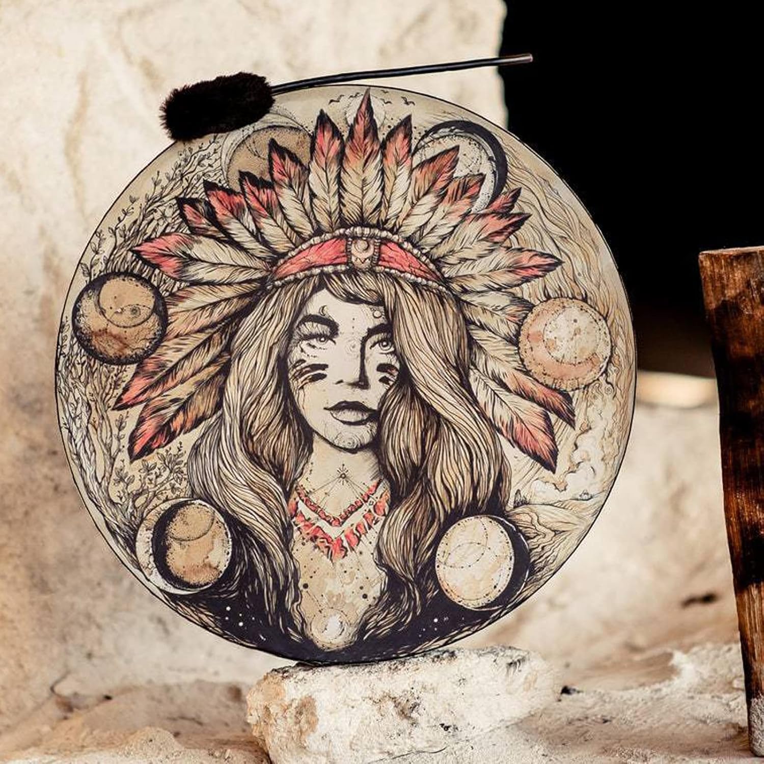 Amazon.com: Shaman Drum 10 Inch Handmade Shamanic Drum Hand Drum With ...