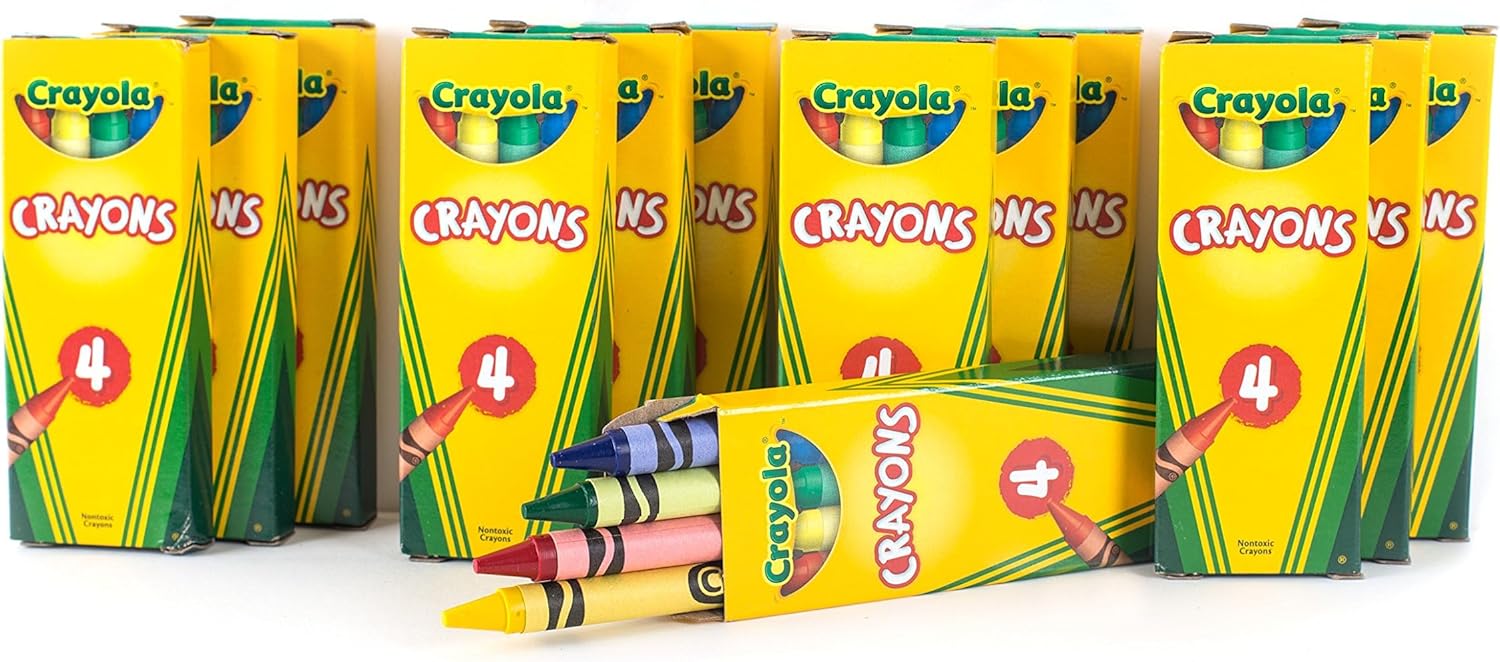 Amazon.com: 12 Boxes Crayola 4-ct. Crayon Party Favor Pack Colors ...