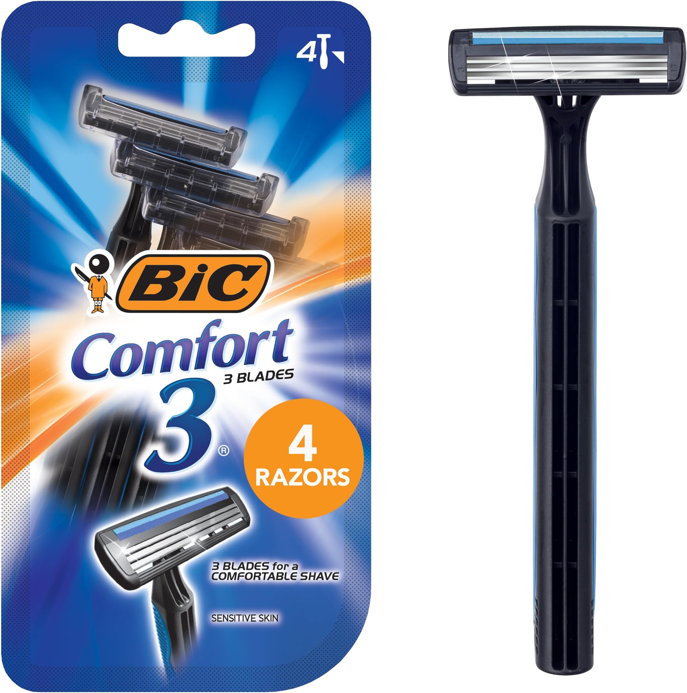 Amazon.com: BIC Comfort 3 Disposable Razors for Men, Perfect Razors For ...