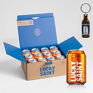 LUCKY SAINT Alcohol Free Beer - Hazy IPA, Case of 12 x 330ml, 0.5% Cans ...