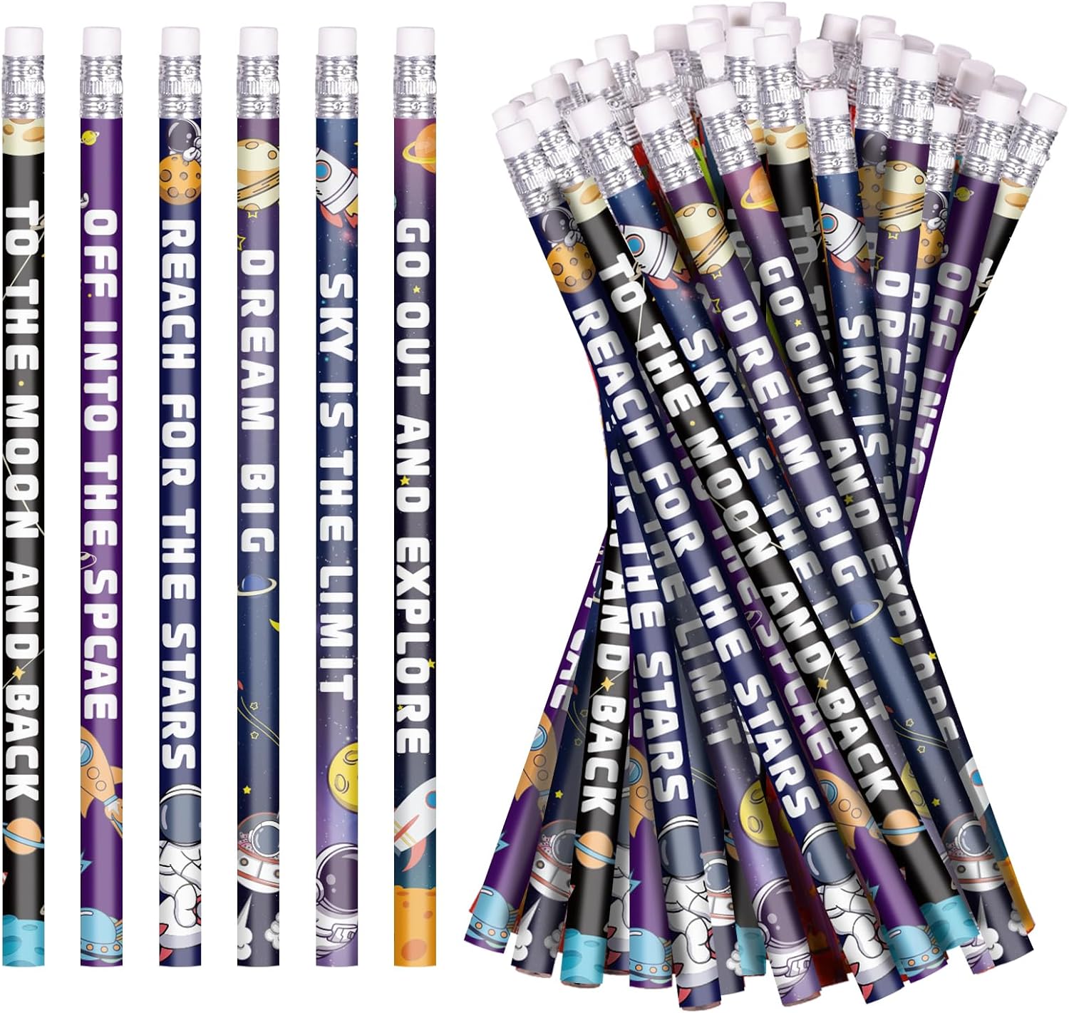 Amazon.com : emzrivo Space Pencils Fun Astronaut Pencils Outer Space ...