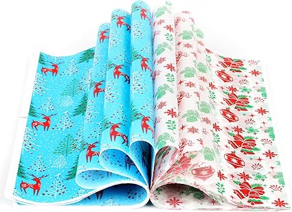 SULOLI 100 Pcs Christmas Wax Paper Sheets, Deli Paper Wrap Greaseproof ...