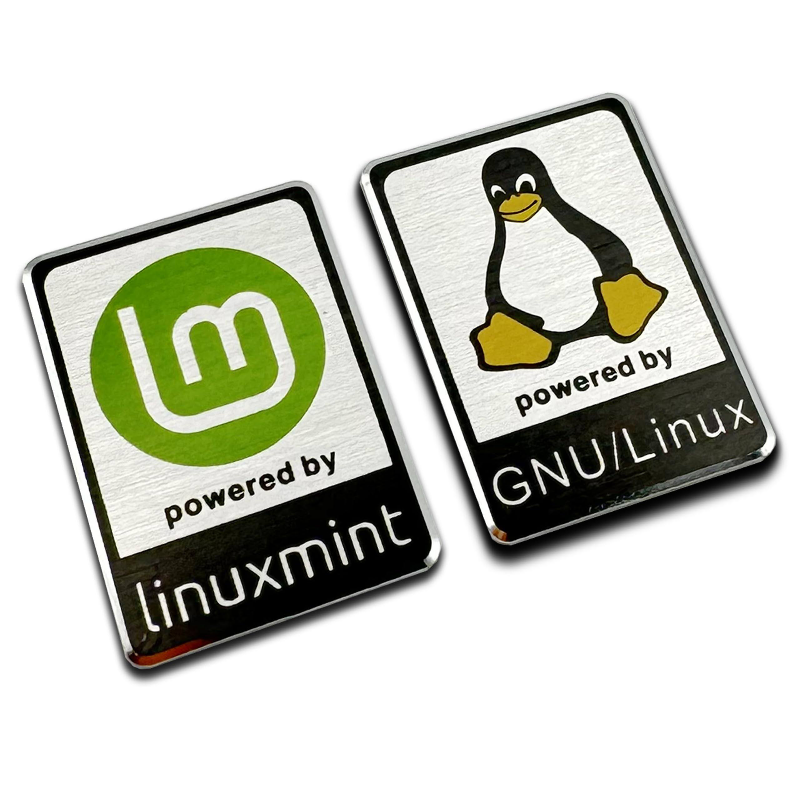 Amazon.com: Mint Linux & GNU/Linux Penguin - Dual Pack Aluminum Decals for Laptops and Computers ...