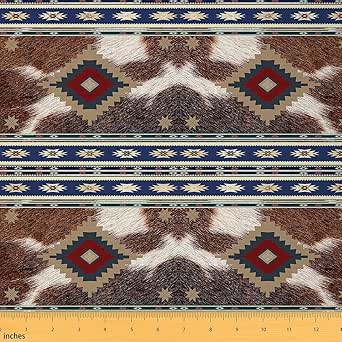 Amazon.com: Aztec Fabric by The Yard 2 Yard, Western Cowhide Print ...
