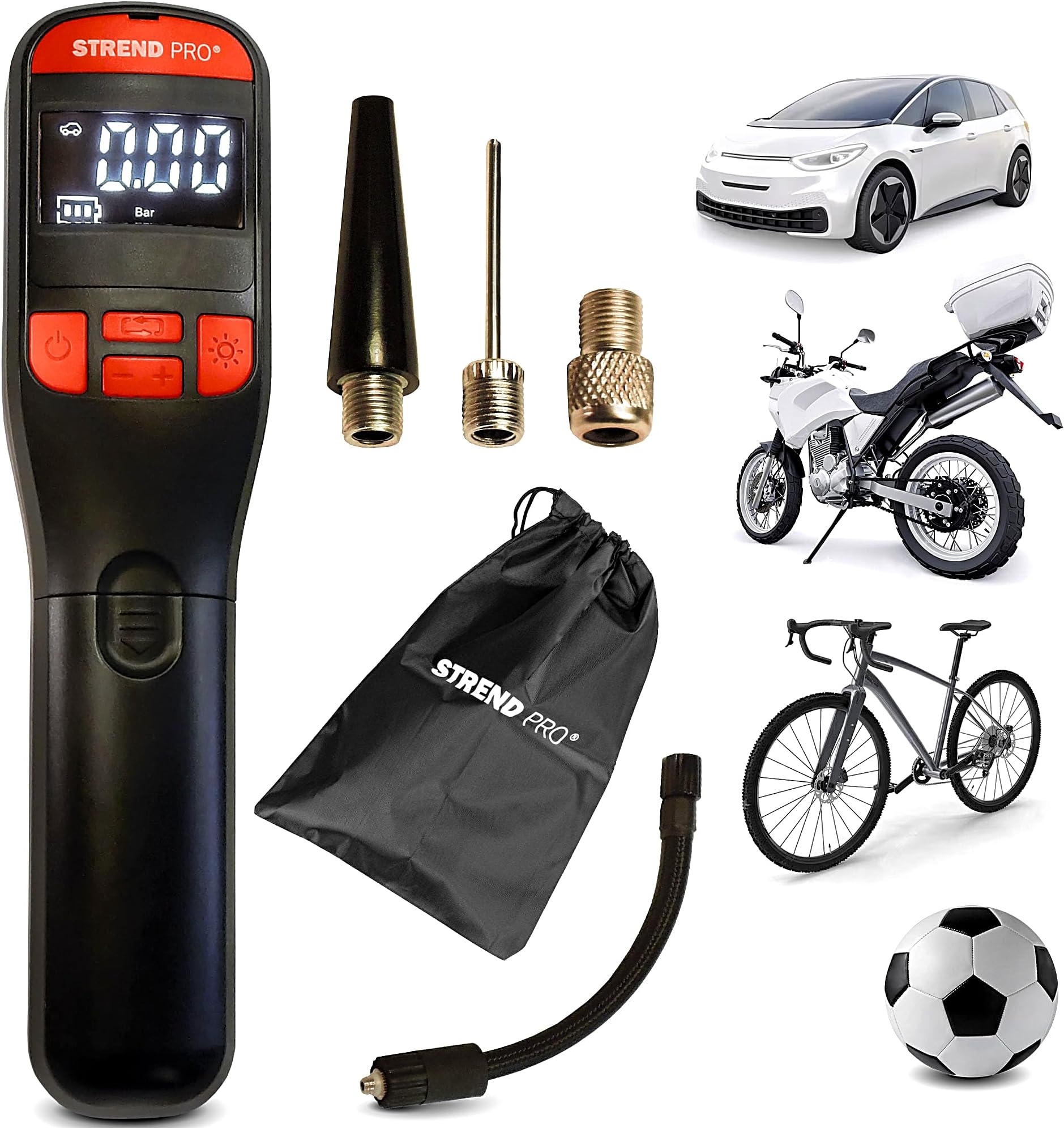 STREND PRO Mini Kompressor 10Bar | Akku Luftpumpe Auto 150PSI | LED ...