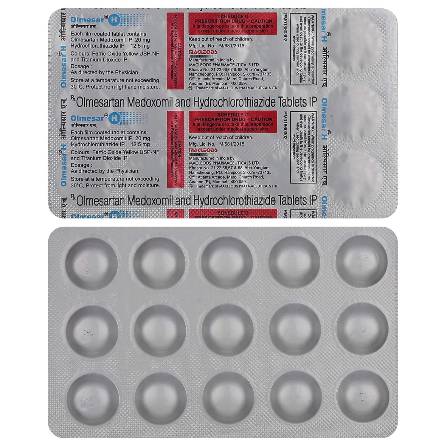 Olmesar H - Strip of 15 Tablets : Amazon.in: Fashion
