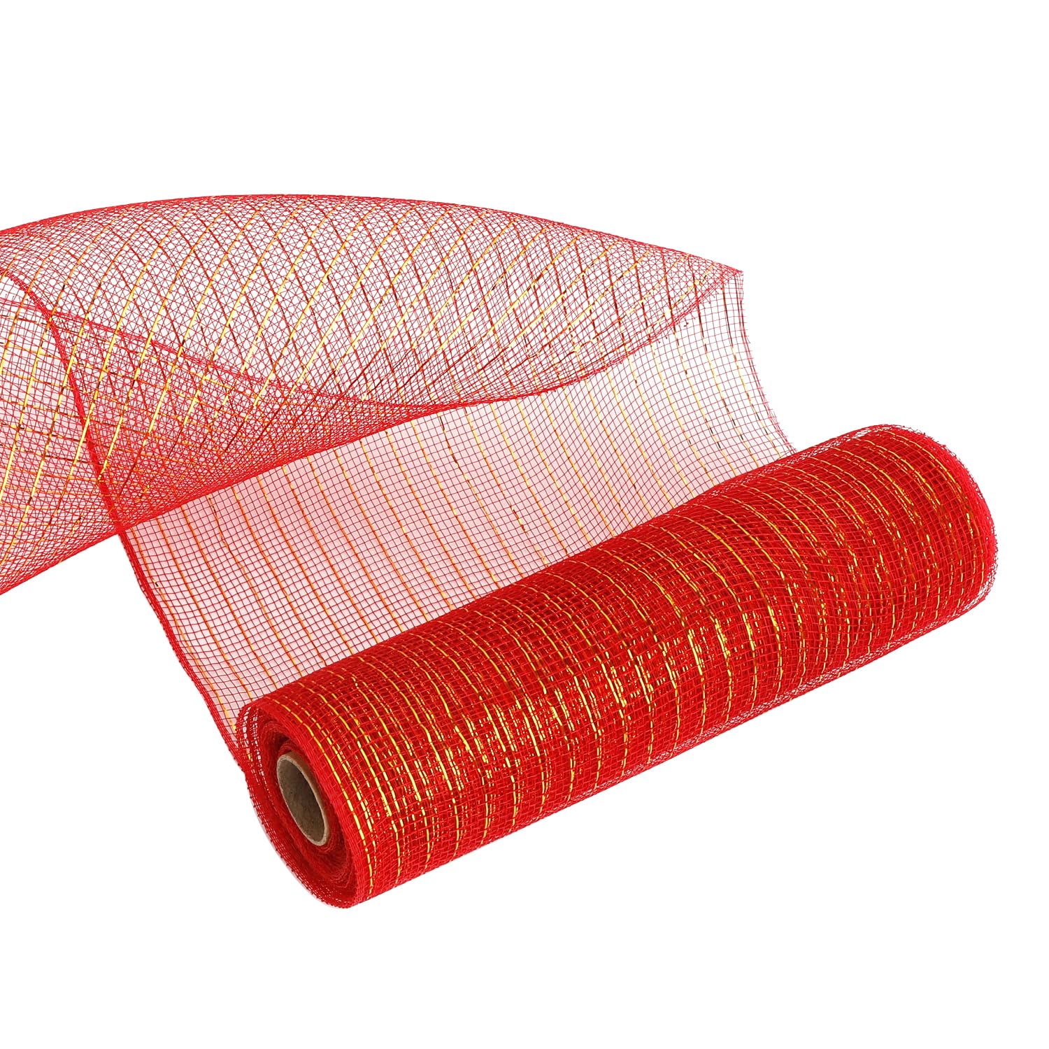 Snapklik.com : Red Mesh Ribbon For Wreaths Red Deco Mesh 10 Inch Rolls ...
