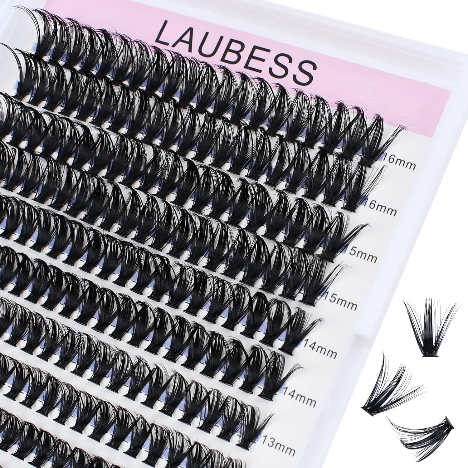 Amazon.com: Cluster Lashes Mixed Length 50D 240 Individual Lashes D ...
