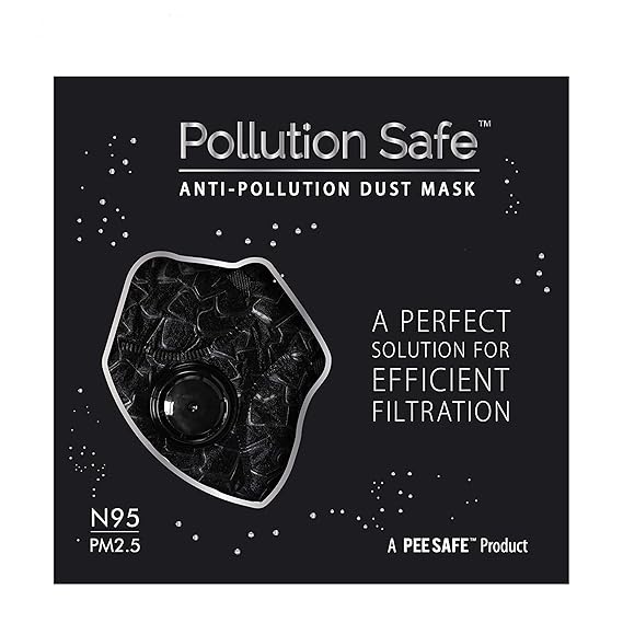 Pollution Safe Reusable PM 2.5, N95, 4 Layered Filtration Anti Pollution and Anti Dust Mask for ...