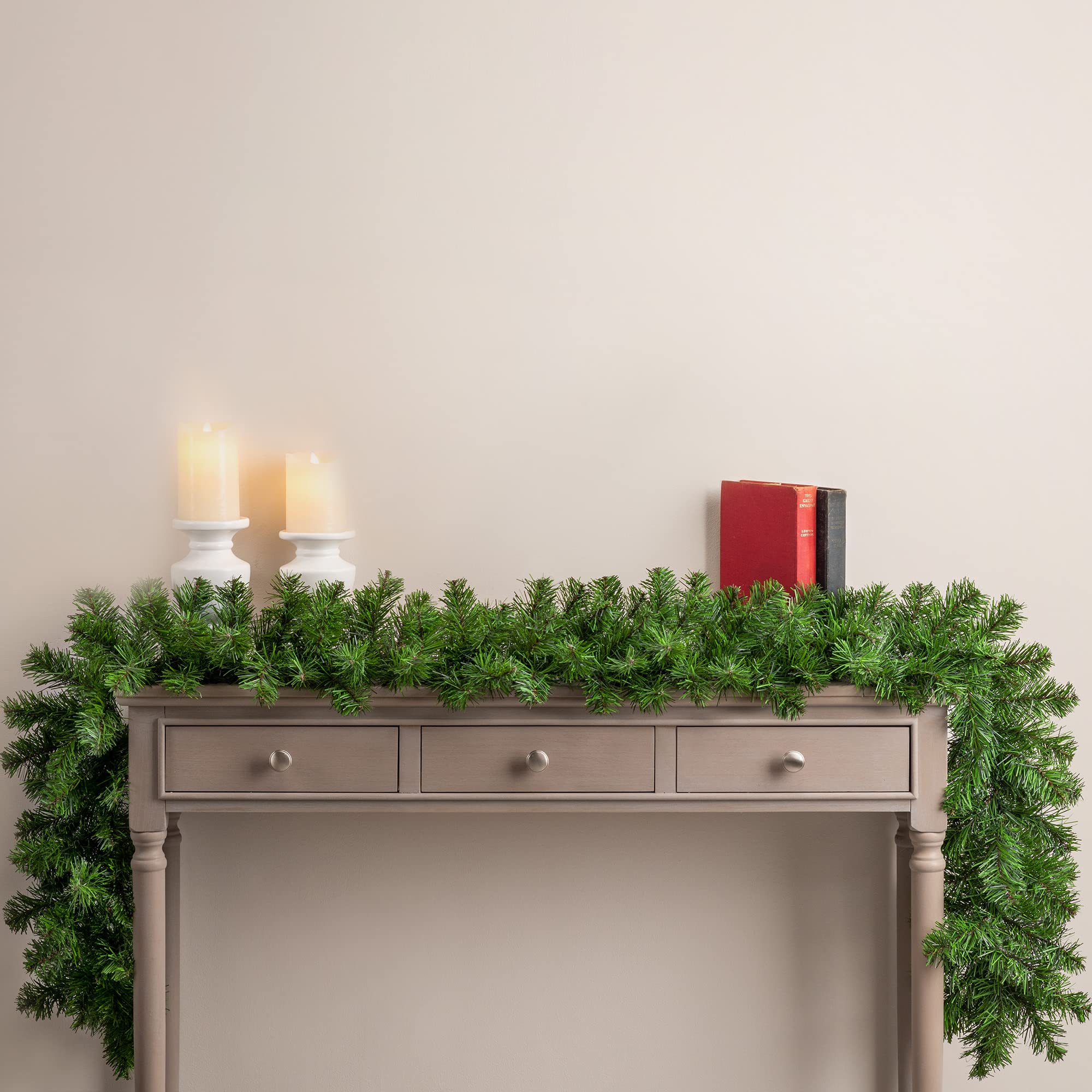 CHRISTOW Plain Christmas Garland for Fireplace & Stars, Luxury ...