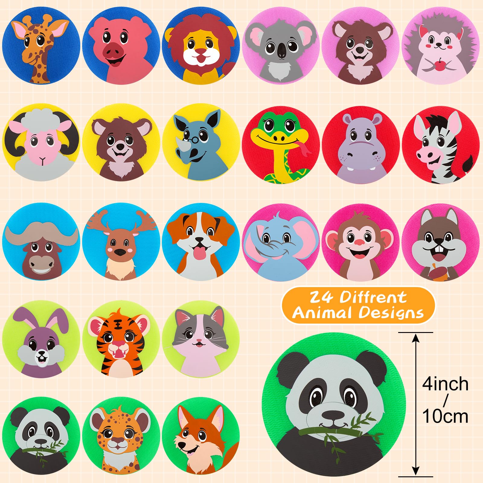 Snapklik.com : 48 Pack Zoo Animal Carpet Spots Markers Floor Dots For ...