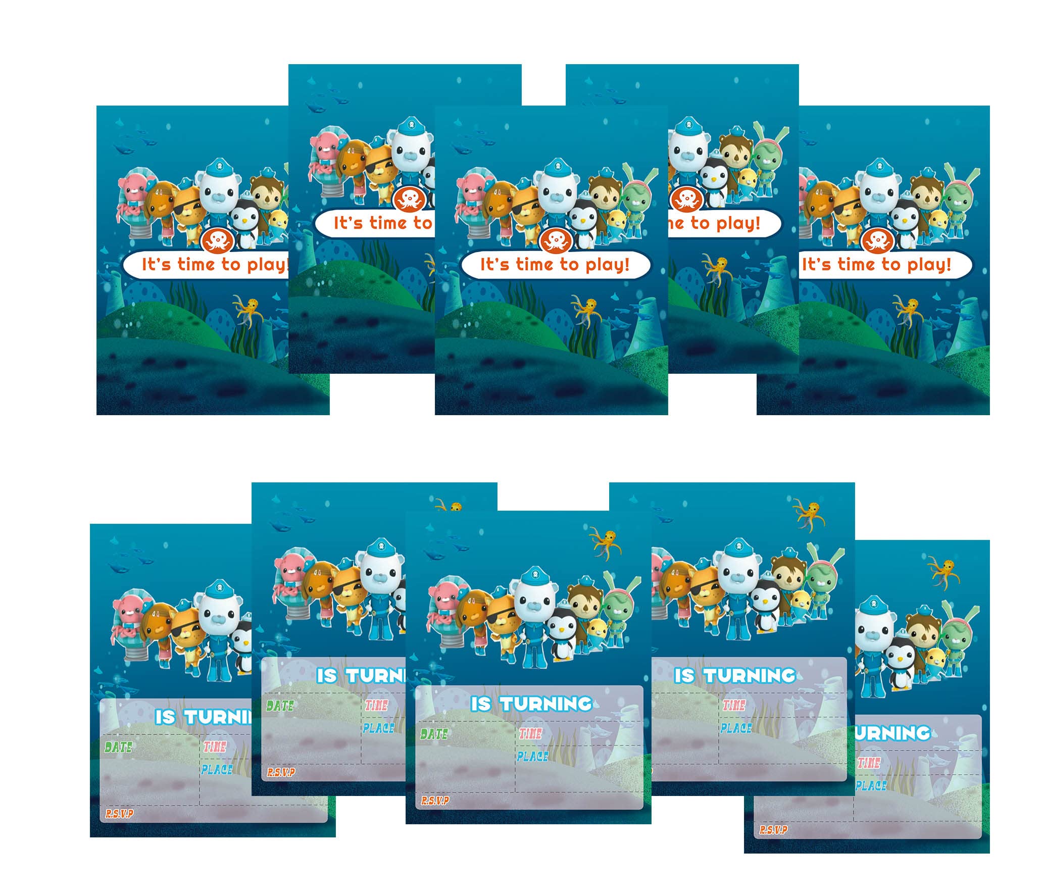 Buy 20 Pcs Octonauts Birthday Invitation Cards,Octonauts Birthday Party ...