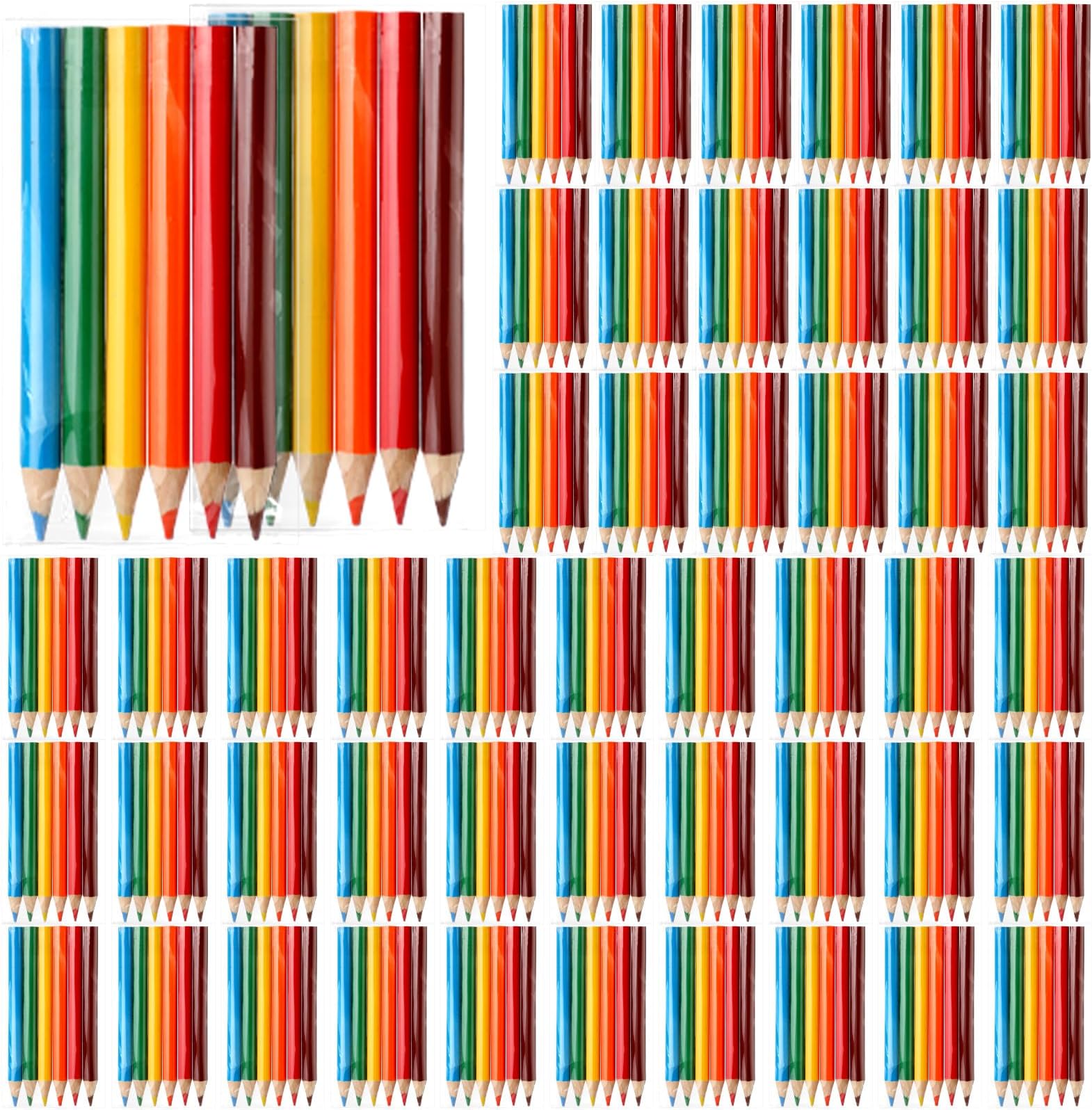 Amazon.com : Cholemy 100 Sets Mini Colored Pencils 3.5 Inch Portable ...