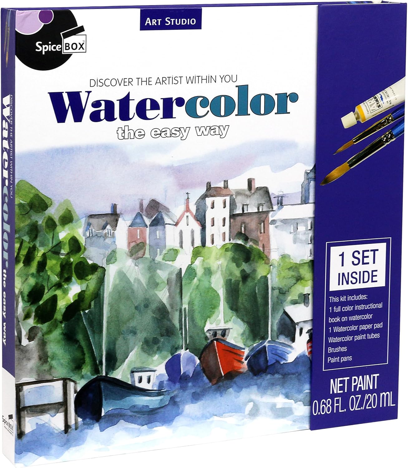 Amazon.com: SpiceBox Art Studio Watercolor Book and Painting Set, Learn ...