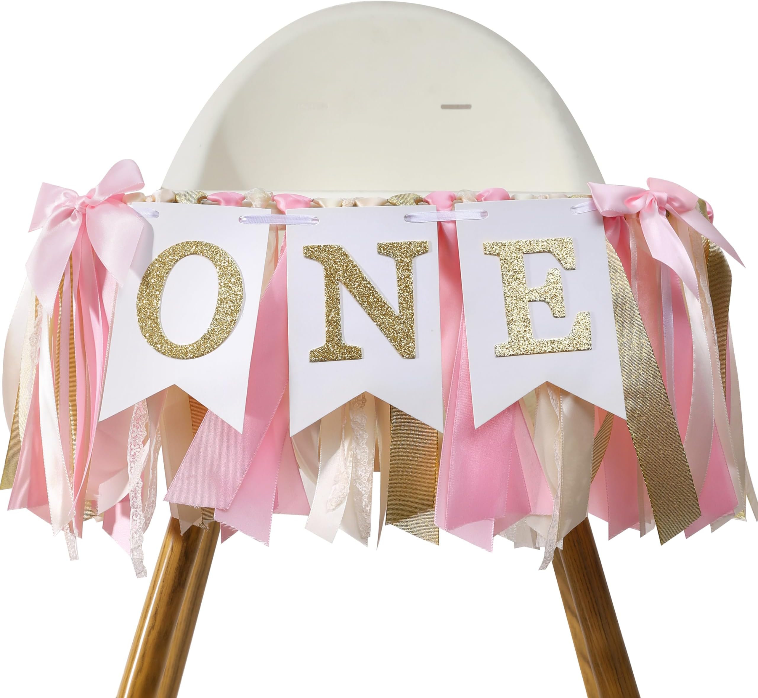 Amazon.com: Blush Pink And Gold High Chair Banner - Blush Pink Party Decorations,Girls 1st ...