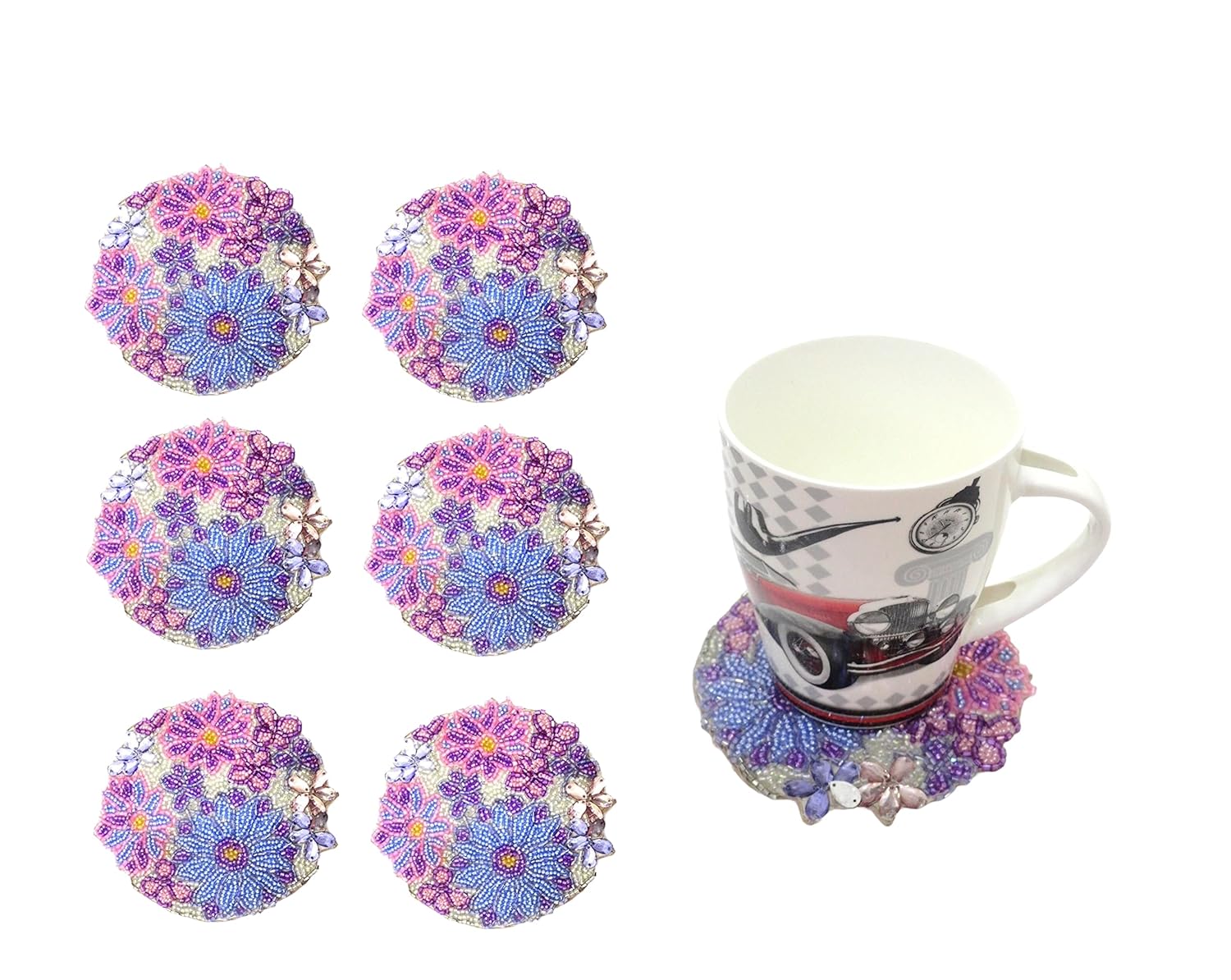 Set of 6 Handmade Tea Coasters - 4 Inches Placemats for Tea Cups - Set ...