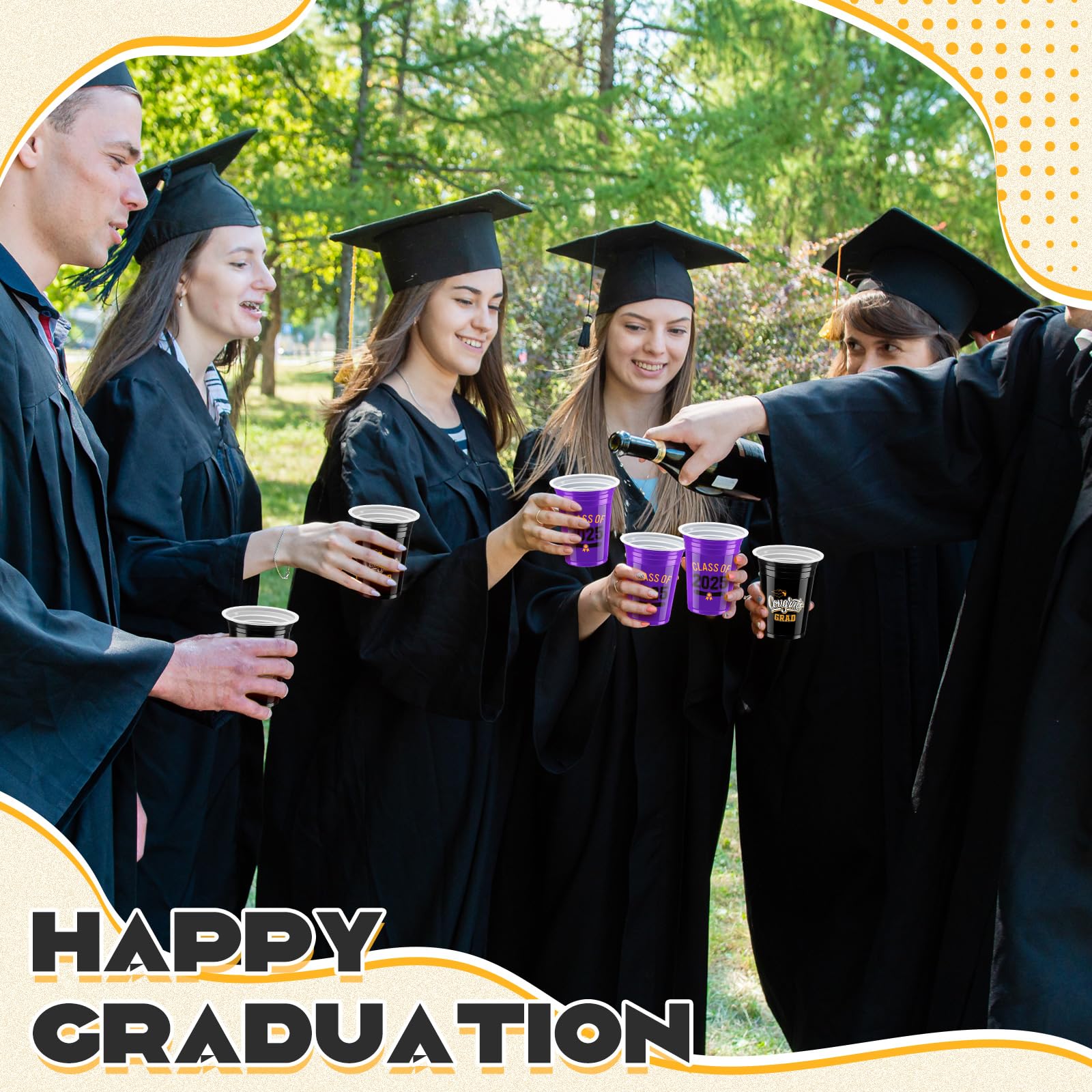 Snapklik.com : Sliner 60 Pieces Plastic Graduation Cups, 12oz ...