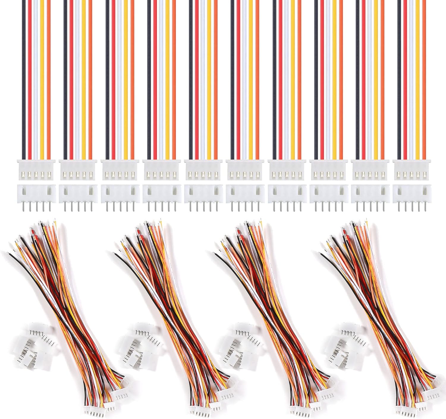 Amazon.co.jp: ALAMSCN 20組 5ピン JST-XH コネクタキット XH 2.54mm 2ピン ヘッダー オスとメス コネクタ プラグアダプター フラットワイヤケーブル ...