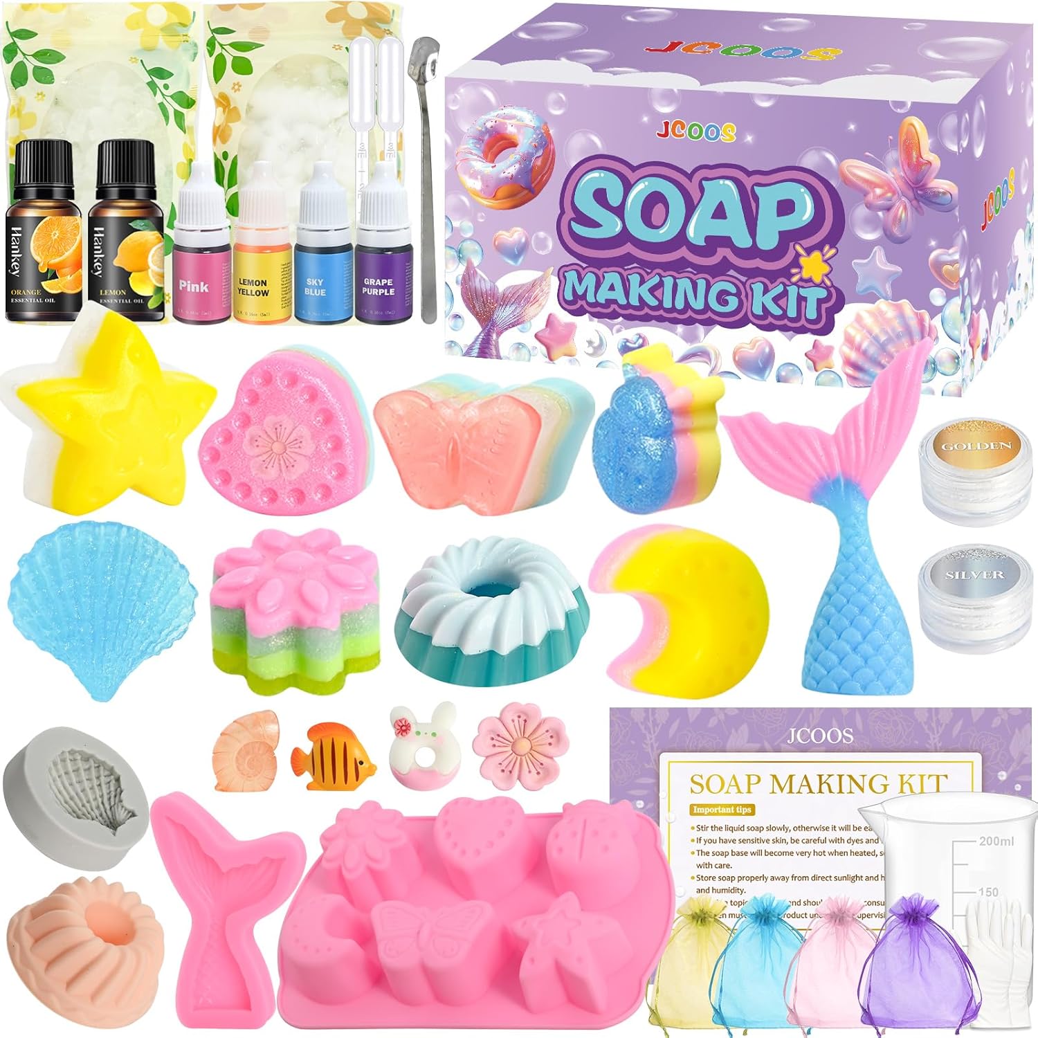 Amazon.com: JCOOS Soap Making Kit for Kids, Make Your Own Soap Kit Soap ...