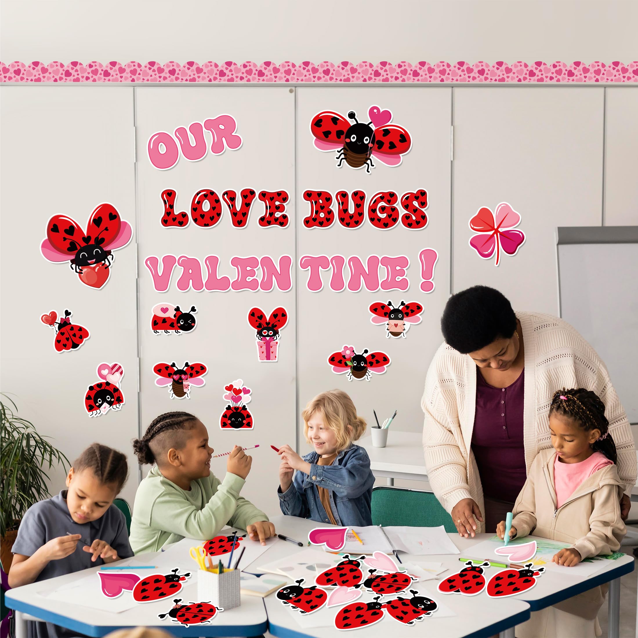 Valentines Bulletin Board With Ladybugs February Bulletin Board. Love