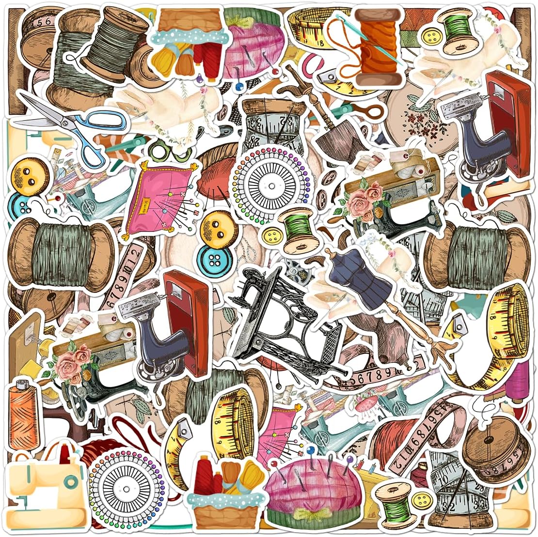 Amazon.com: 50 Pack Pcs Sewing Stickers for Water Bottles Waterproof ...
