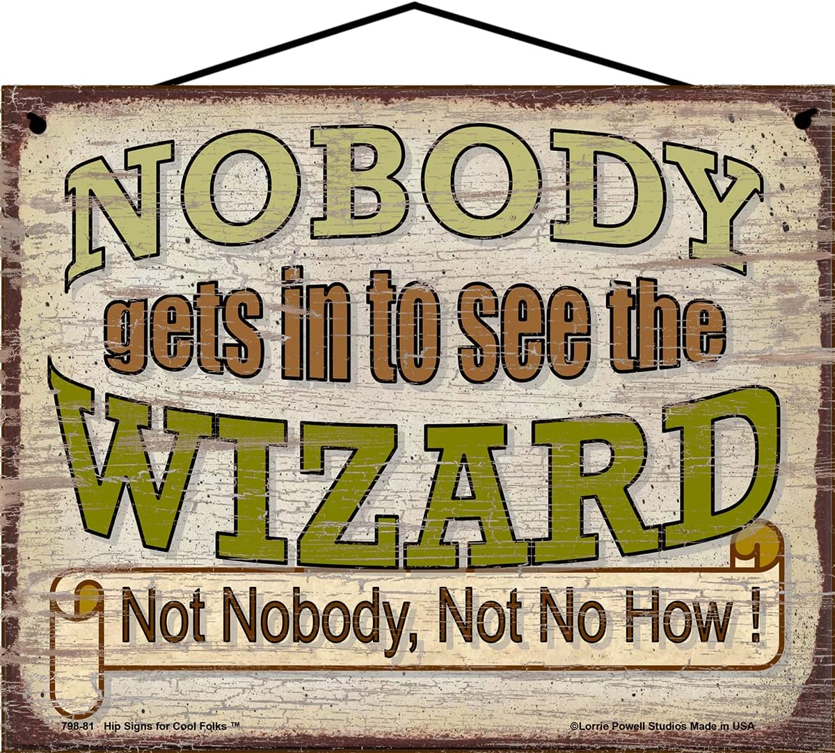 Amazon.com: 8x10 Vintage Style Sign - Nobody Gets In To See The Wizard ...