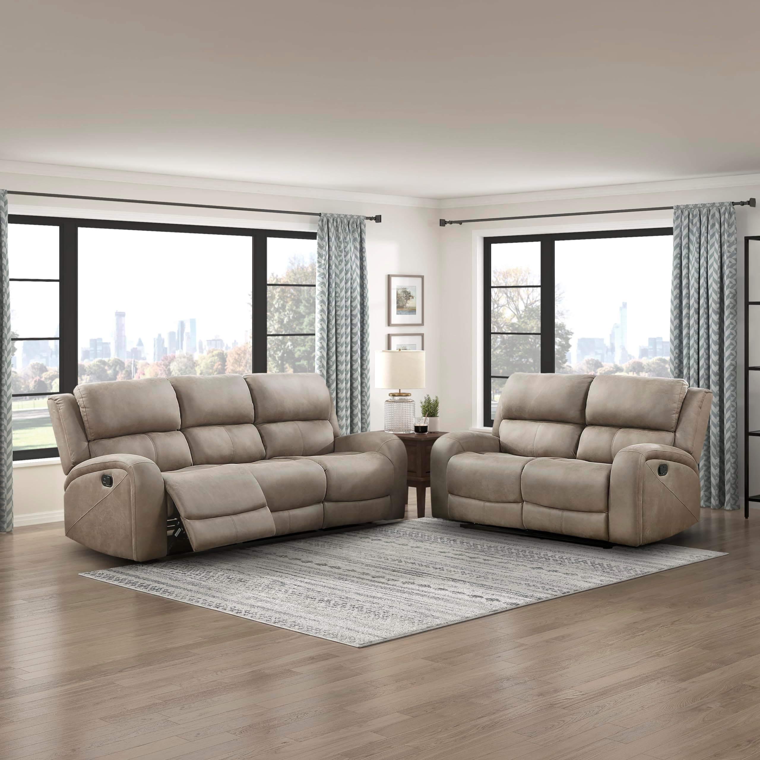 Amazon.com: Lexicon Schmid 2-Piece Polished Microfiber Manual Reclining ...