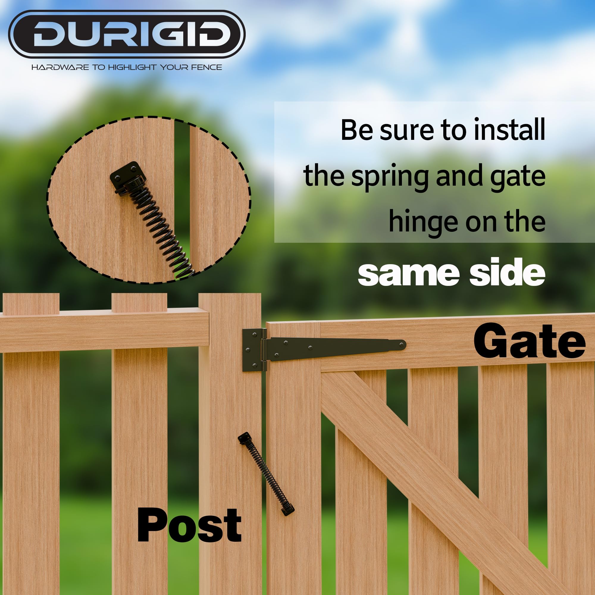 Snapklik.com : DURIGID 11-1/2" Black Self-Closing Gate Spring For ...
