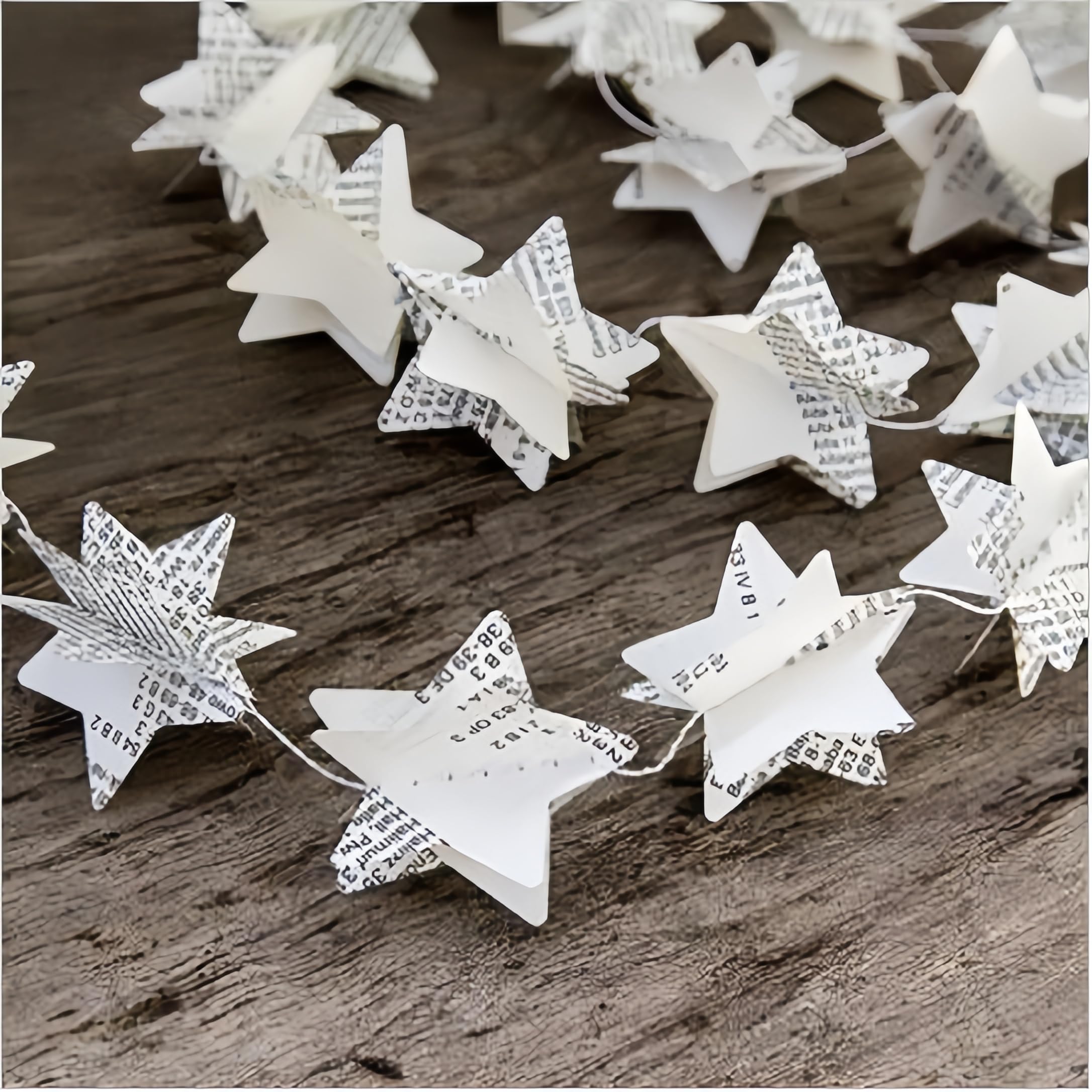 Amazon.com: 4 Pack Star Garland White Book Garland Newspaper Bunting ...