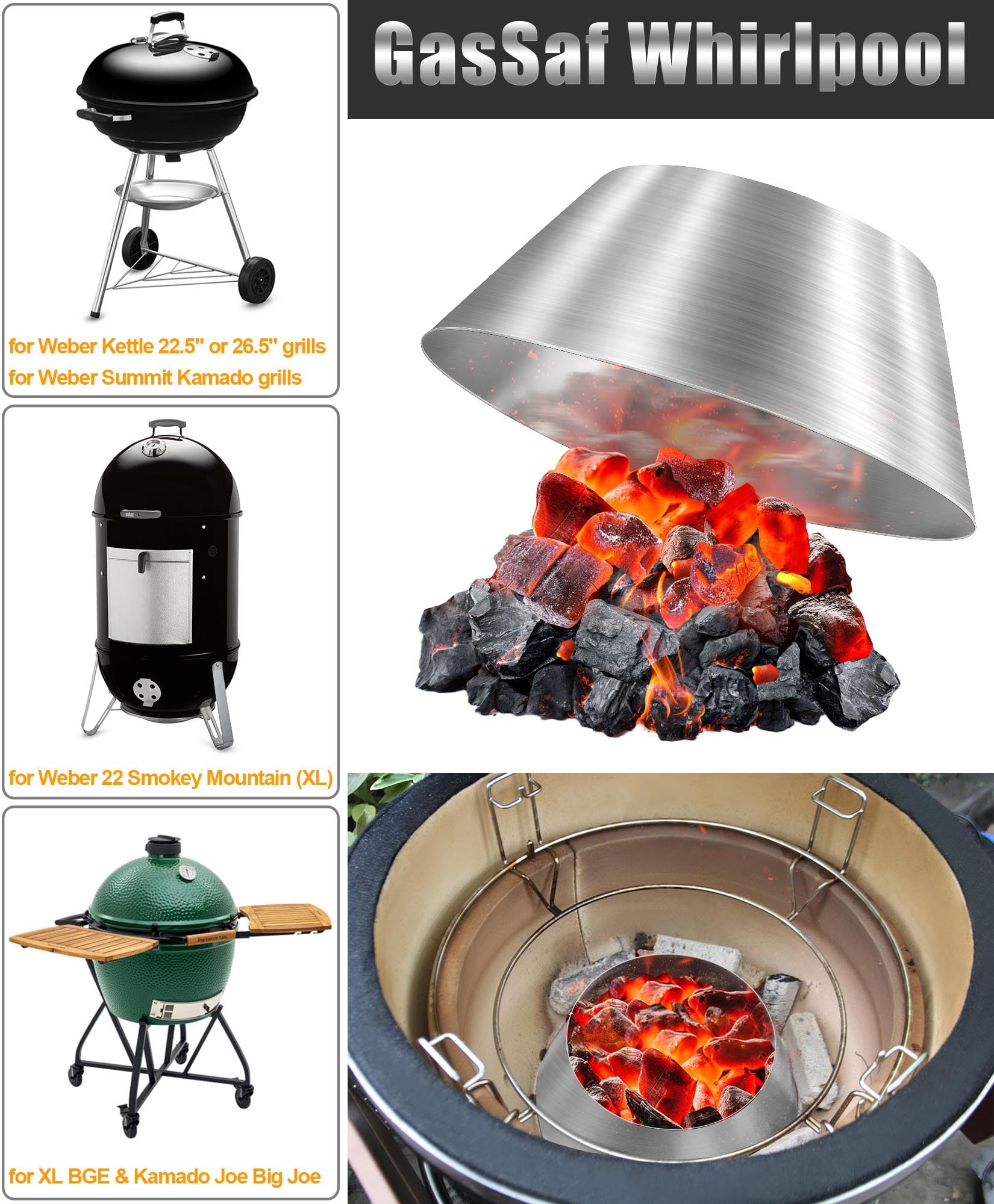 Snapklik.com : BBQ Whirlpool Direct Heat For Charcoal Grills, Weber ...