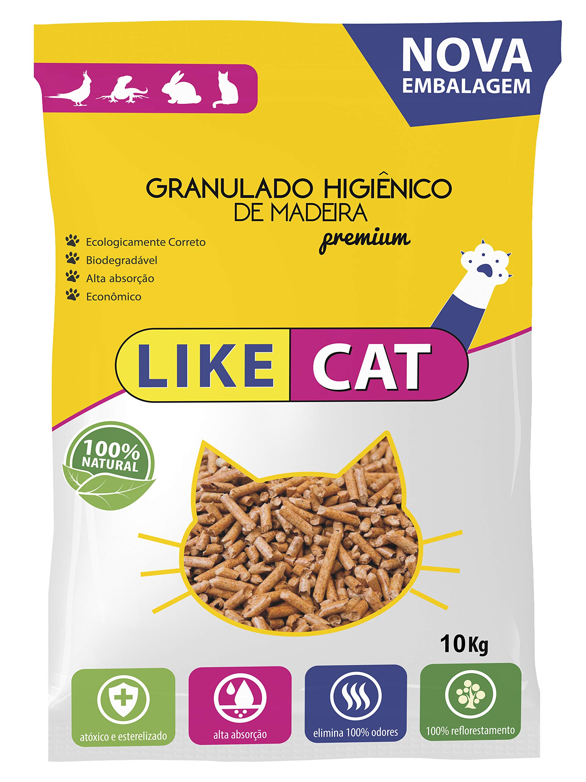 Granulado Higiênico De Madeira Like Cat 10kg Br