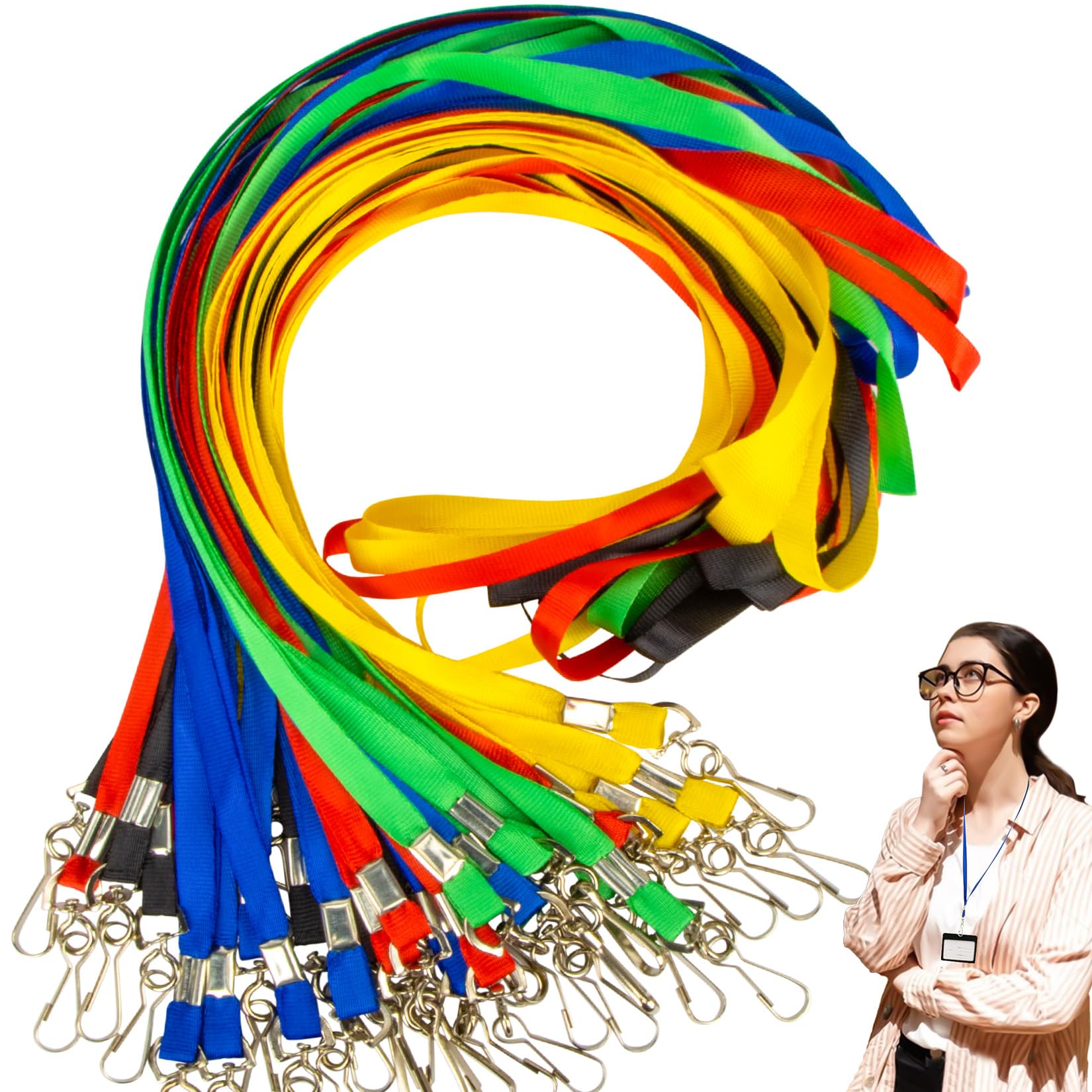 Snapklik.com : MAQIHAN Lanyards - 30 PCS Lanyards Bulk Flat Badge Lanyard