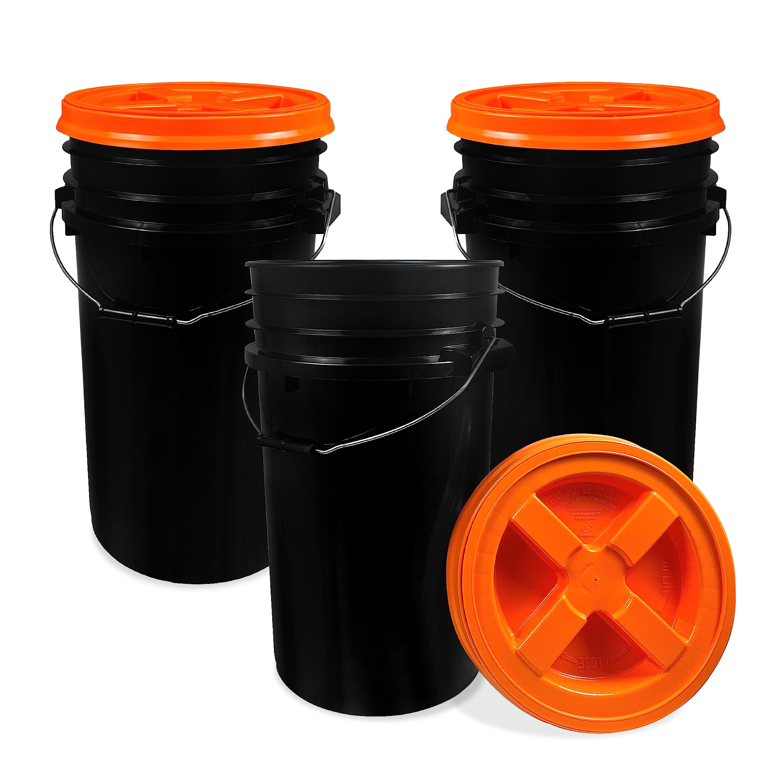 Amazon.com: ePackageSupply 7 Gallon Black Bucket with Orange Gamma ...