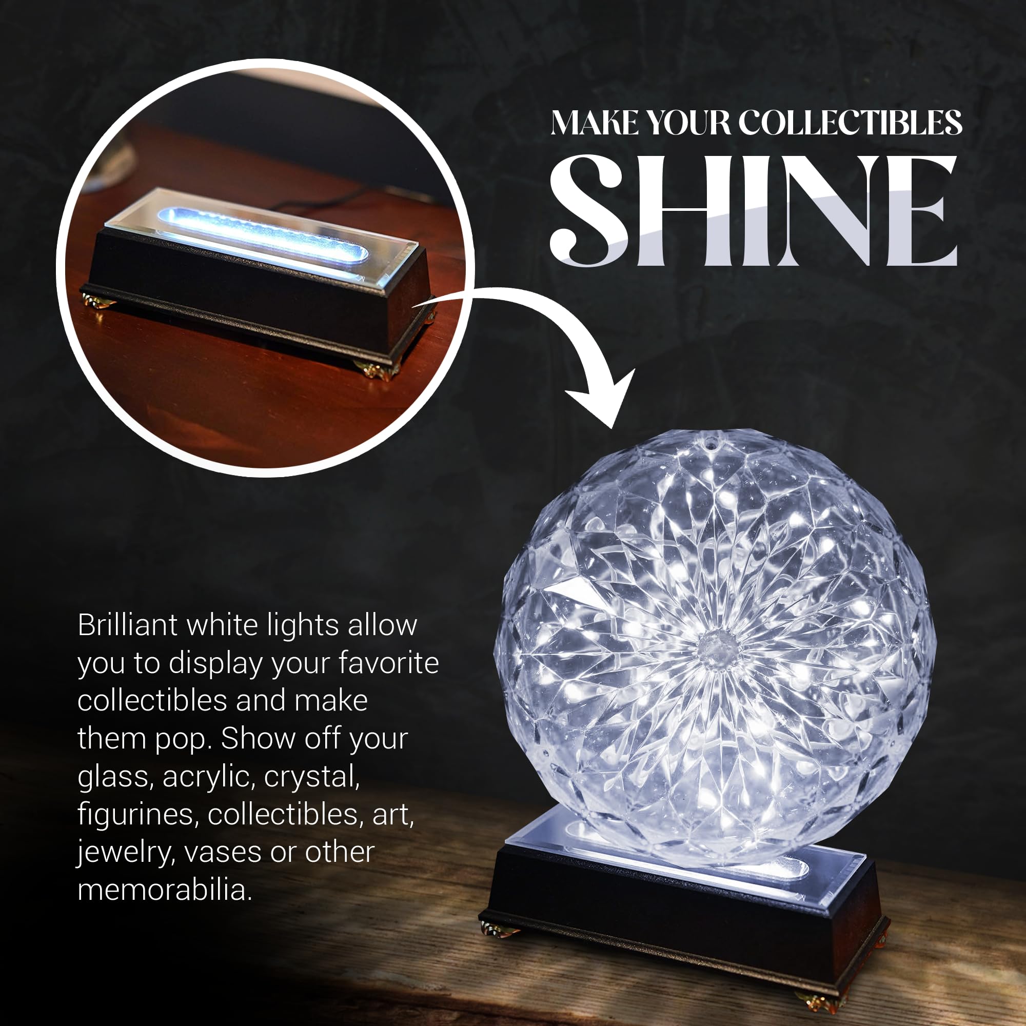 Lighted Bases For Glass