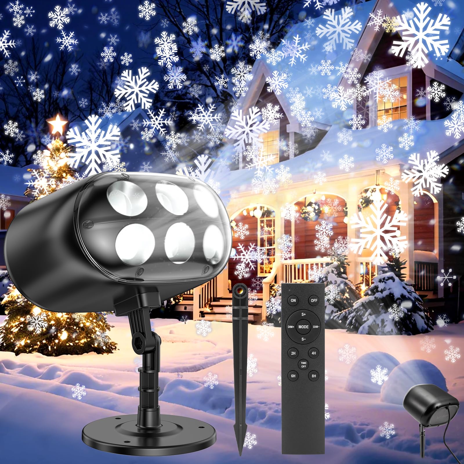 Amazon.com: 2024 Christmas Snowflake Projector Lights, Snowfall LED ...