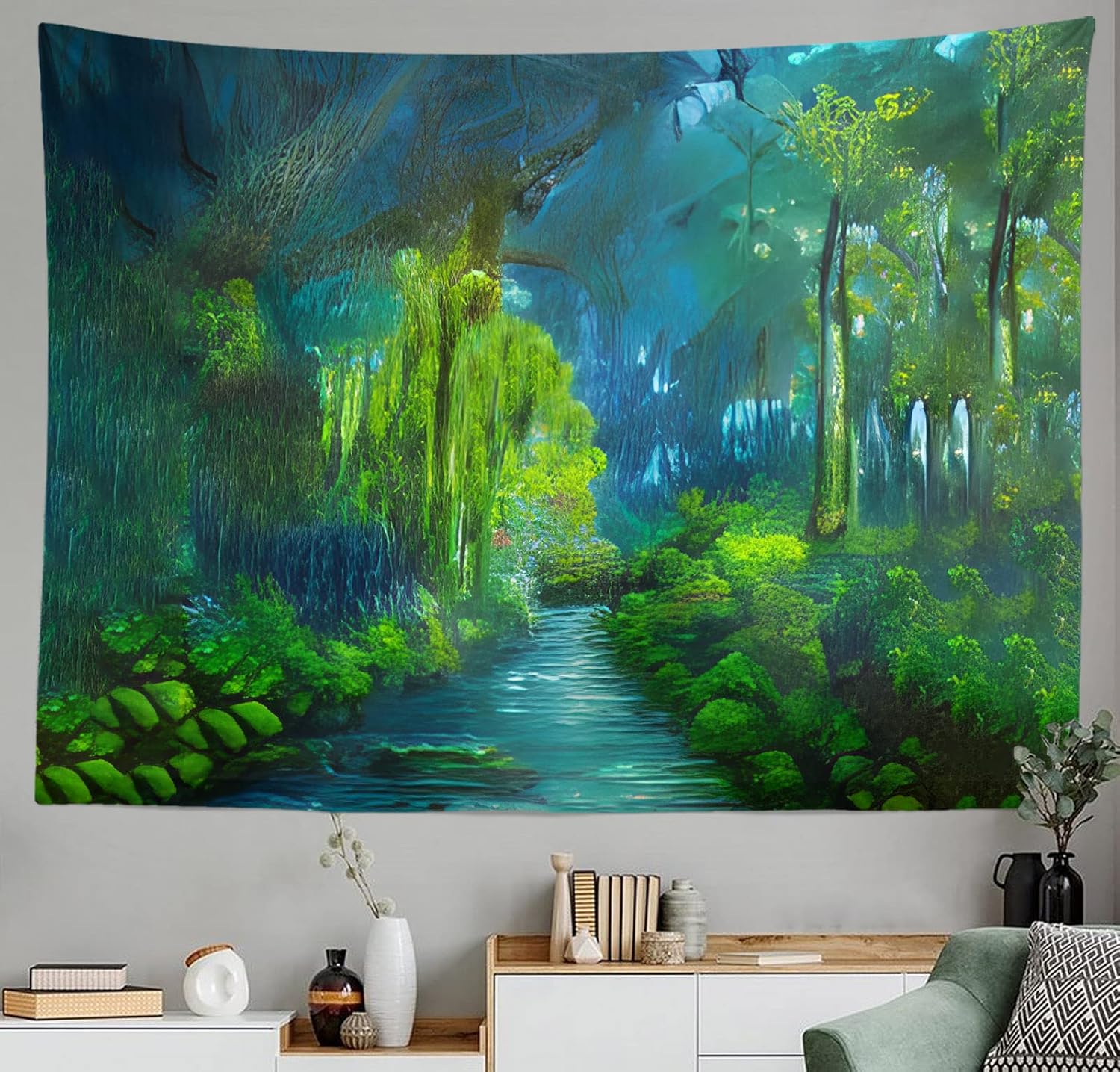 Amazon.com: Psychedelic Tropical Tapestry Aesthetic Landscape ...