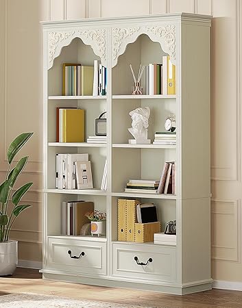 Amazon.com: YITAHOME Vintage 70" Tall Bookshelf, 8-Tier Arched Bookcase ...