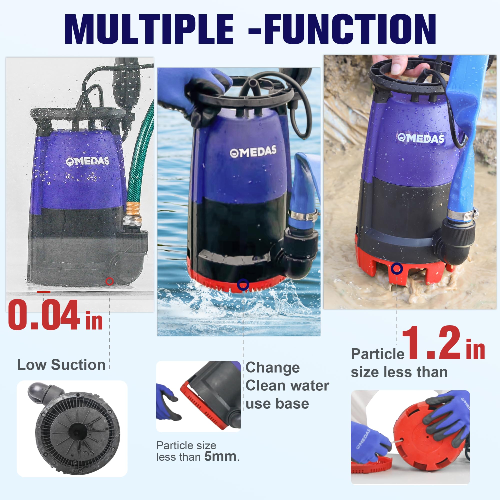 Snapklik.com : MEDAS 1 HP Submersible Water Pump 3-in-1 Sump Pump ...