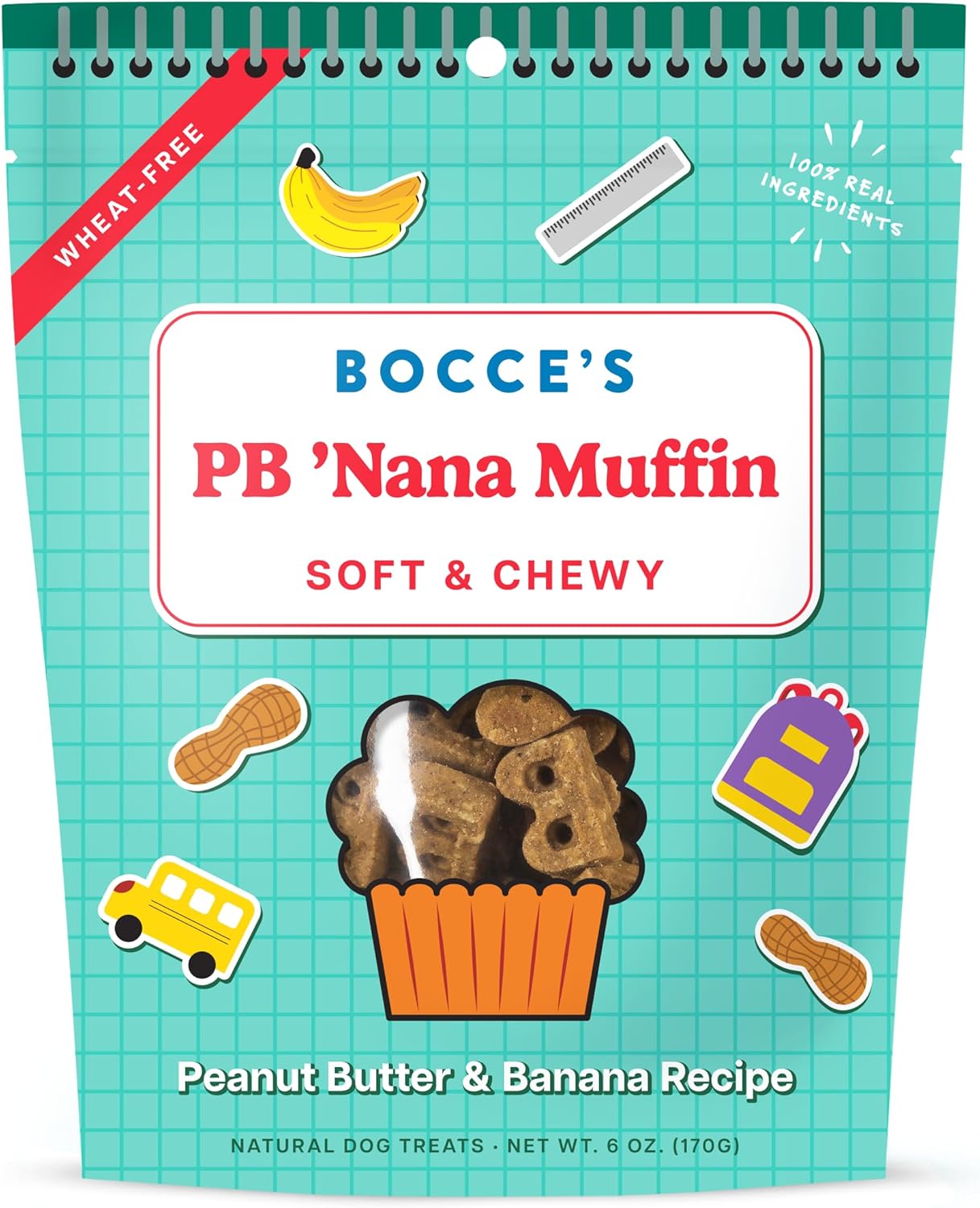 Amazon.com : Bocce's Bakery PB 'Nana Muffin Treats for Dogs, Wheat-Free ...