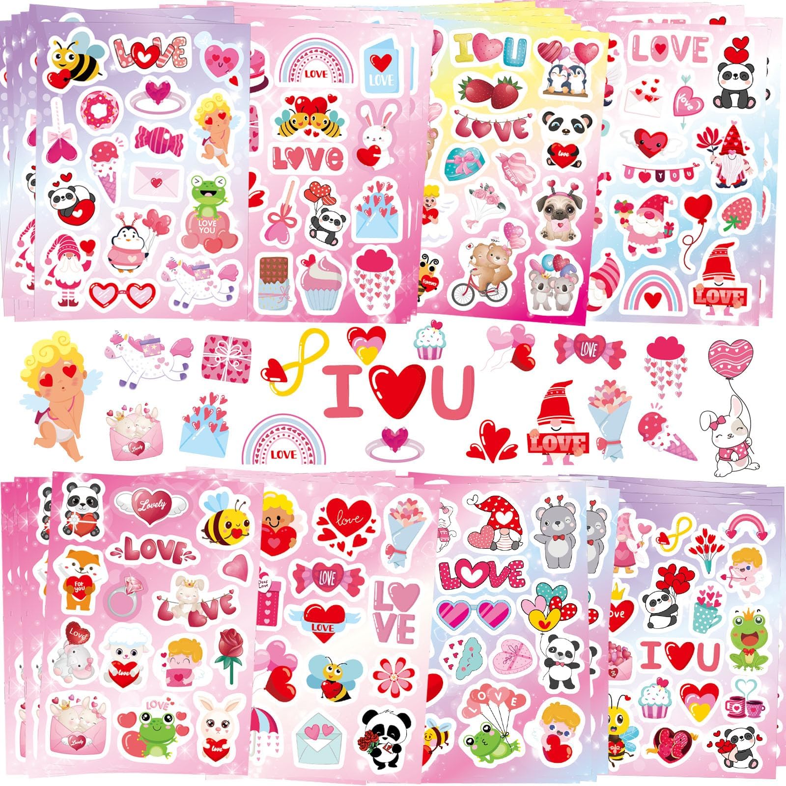 Amazon.com: UPINS 48 Sheets Valentines Stickers, Heart Stickers for ...