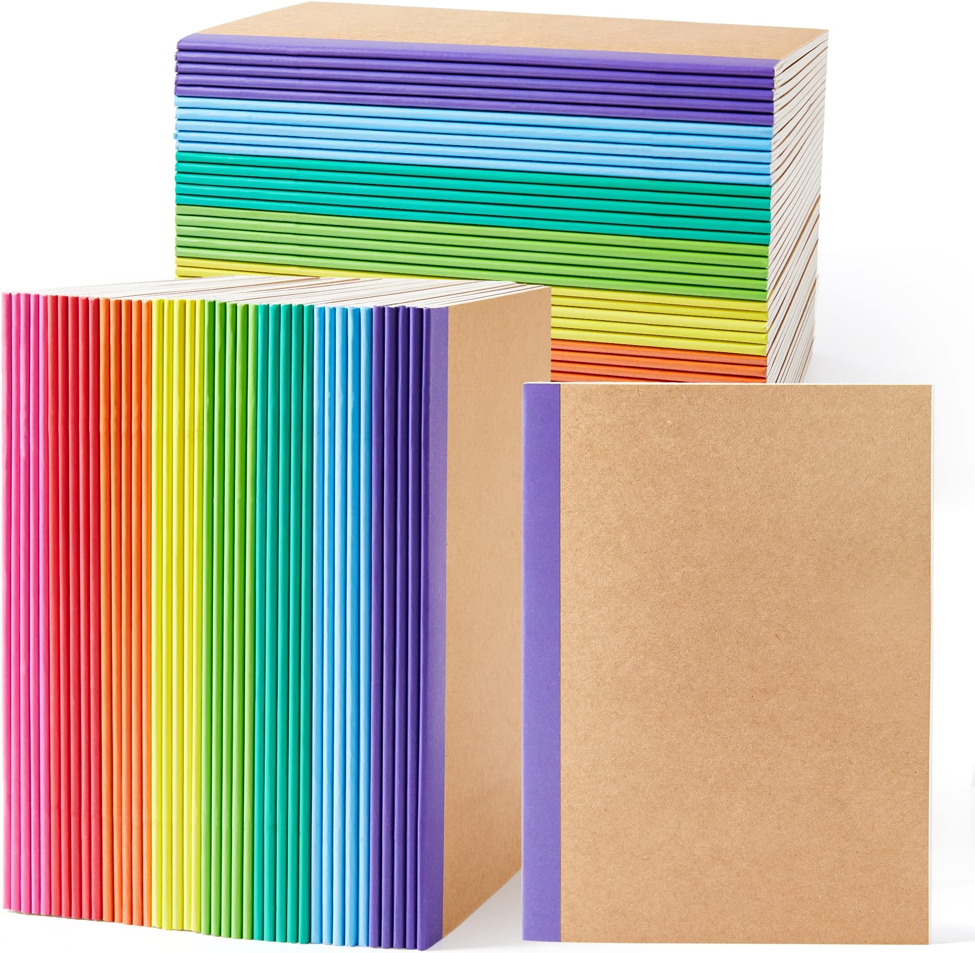 Amazon.com : feela 80 Pack Composition Notebooks Bulk, Kraft Cover ...
