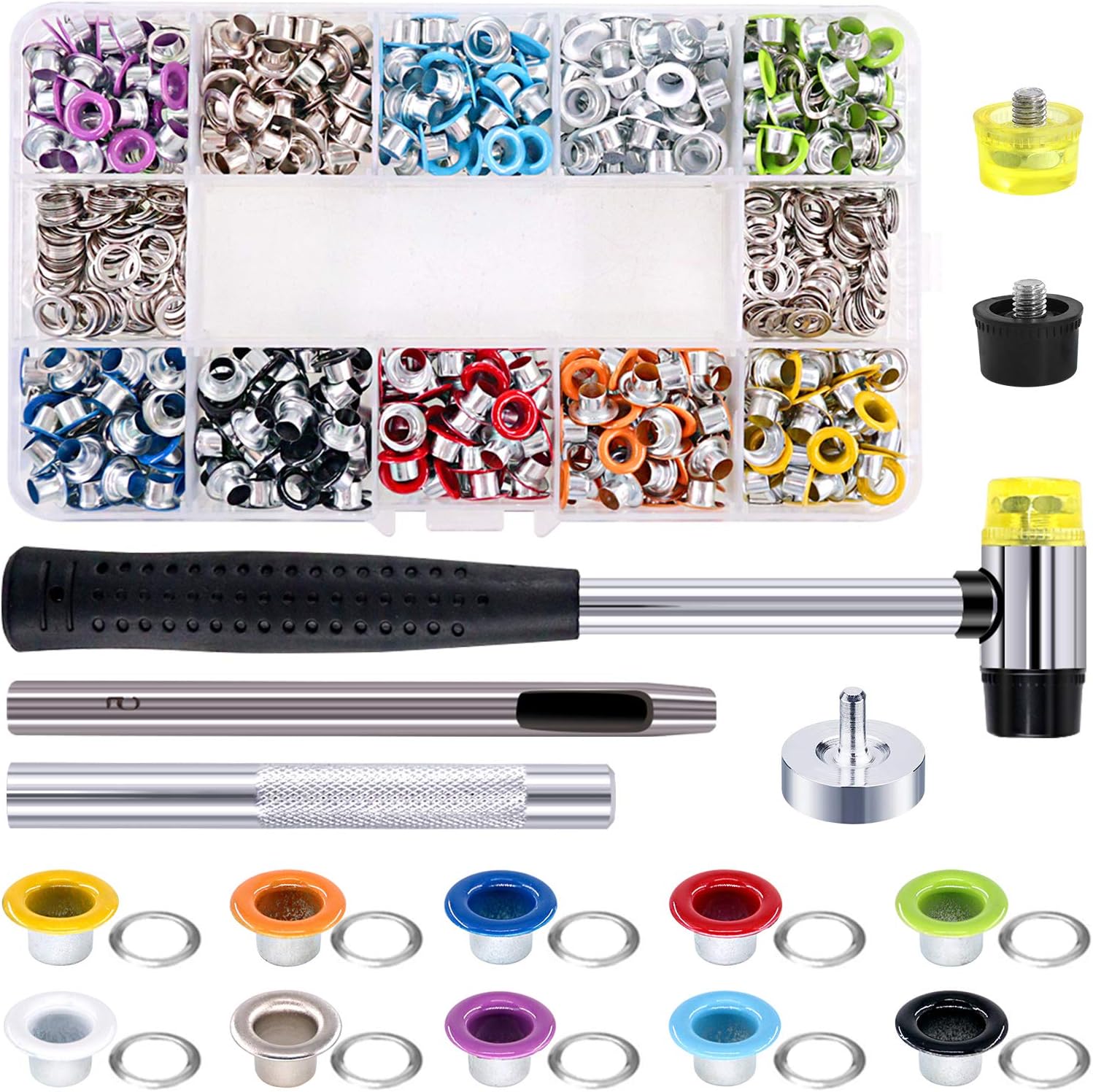 Amazon.com: Rustark 500 Sets Grommet Kit 3/16 Inch Grommet Setting Tool ...