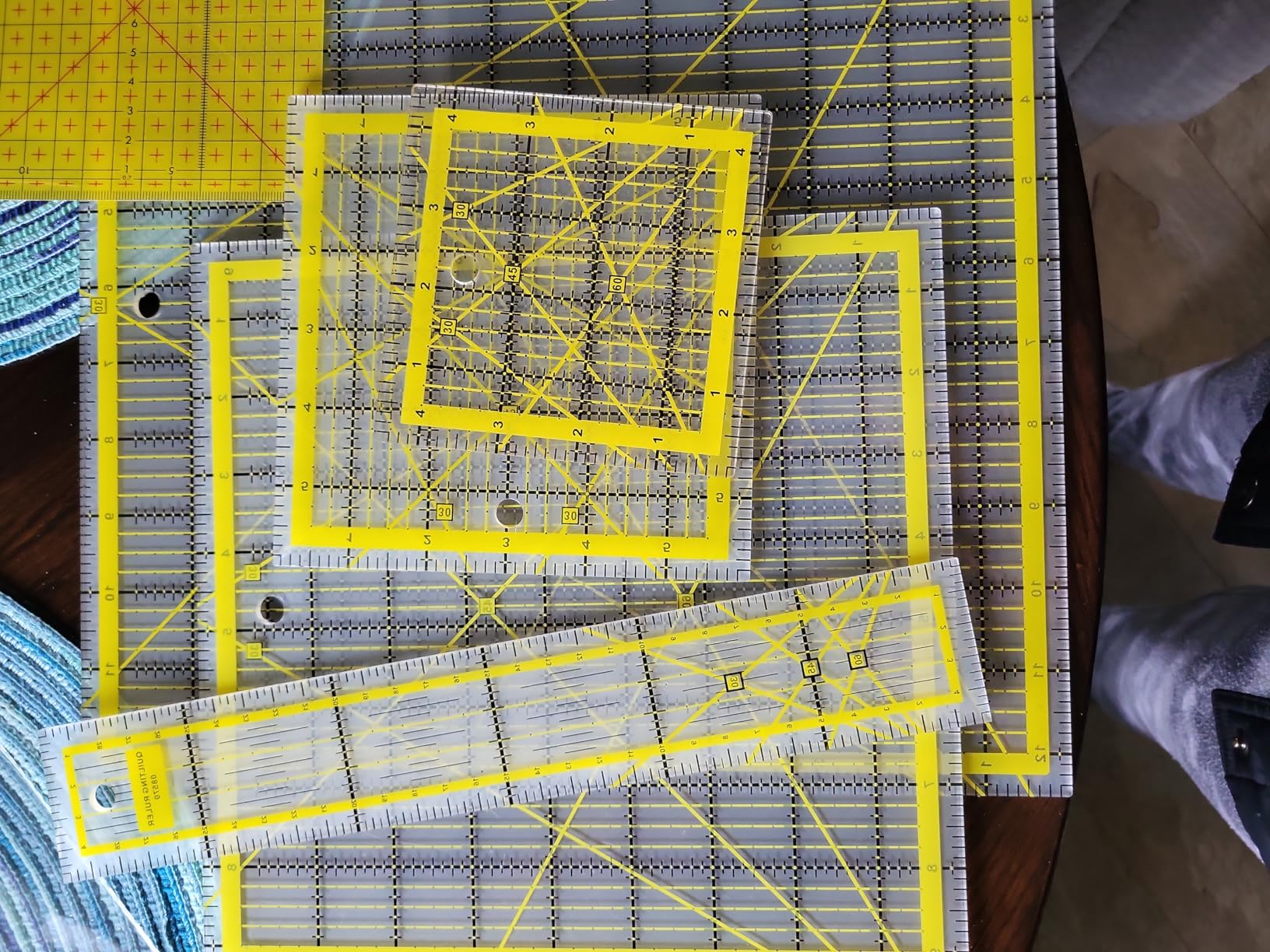 Suwimut Set of 6 Acrylic Quilting Ruler, Transparent Square Quilter ...