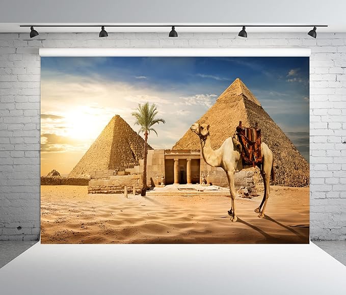 Amazon.com : BELECO 7x5ft Fabric Egypt Pyramids Backdrop Photography ...